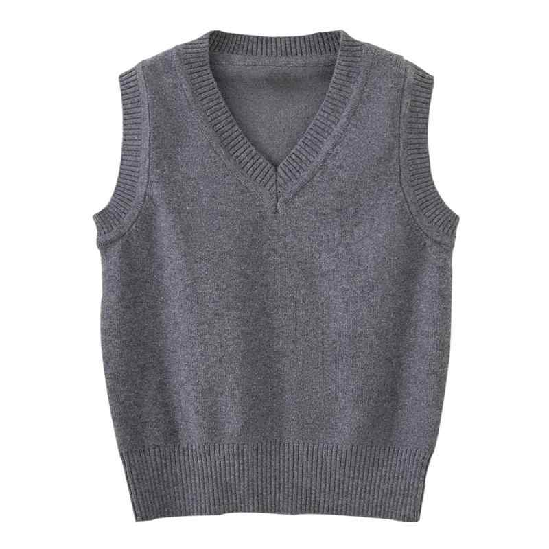 [chickiddos] キッズ スクールベスト 男の子 女の子 Vネック ニットベスト 綿 無地 制服 セーター 春秋冬 小学生 中学生 高校性 女子 トップス セミフォーマル重ね着 通園通学通勤 ジュニア 100-18綿で作成したこのベ...