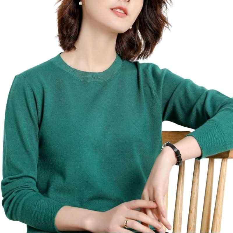 EMY-li セーター レディース 無地 シンプル 丸首 ラウンドネック 長袖 トップス ニット オーバーサイズ ゆったり 弾力性 厚手 保温 暖かい ふわふわ 秋冬 ファッション カジュアル 人気 おしゃ