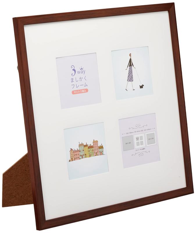 万丈 VANJOH 3wayましかくフレーム 30角 ブラウン 106332 [マット2枚付]