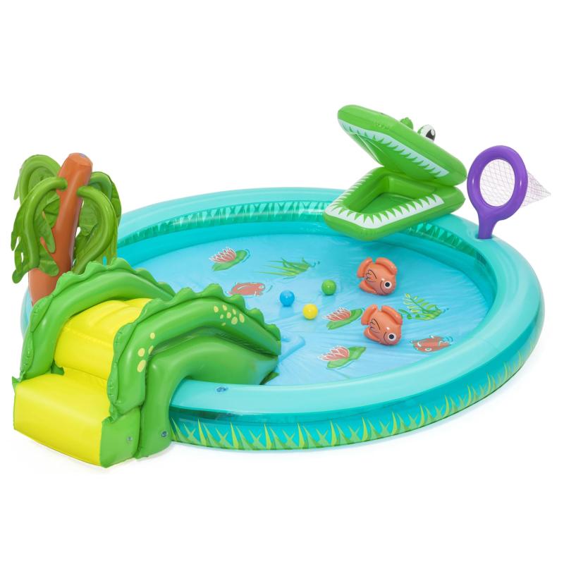 Bestway Crocodile Cove プレイ センター プール 2.24m x 1.81m x 72cm 53166サイズ: 2.24 m x 1.81 m x 72 cm2 歳以上のお子様に最適ワニをテーマにしたデザインソフトな着...