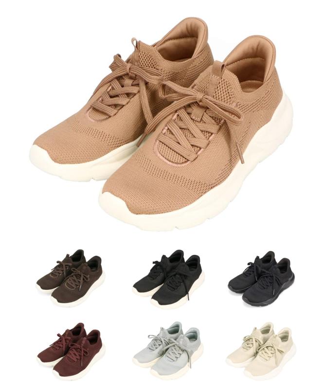 ORiental TRaffic(オリエンタルトラフィック) レディース レディース 立ったまま履ける 手を使わずに スニーカー ウォーキング 軽量 大きいサイズ 小さいサイズ 歩きやすい 伸縮性 履きやすい OTフィット感のあるニット素材...