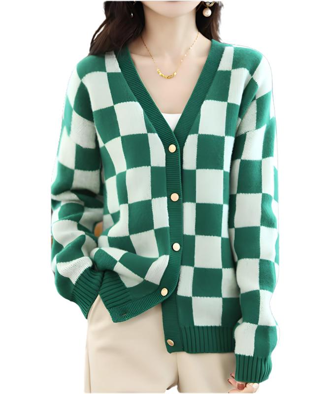 [Dep Club] ギンガムチェック カーディガン レディース 長袖 ニット セーター カーデガン 上品 カジュアル 秋 冬 秋冬 暖かい 羽織り Vネック ボタン付き トップス 柄あり 柄【概要】カーディガン レディース 秋冬 春秋にお...