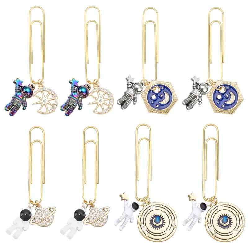 OLYCRAFT ペーパークリップ ゼムクリップ クリップ エナメル付き ページクリップ ブックマーク 栞 ペンダント付き 装飾 オフィス 文房具 書類整理 招待状 ブック メモ帳用