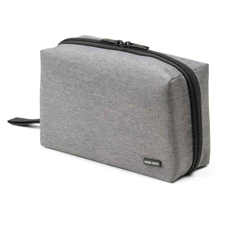 サンワダイレクト ガジェットポーチ 大容量 トラベルポーチ 旅行 ダブルルーム Nintendo Switch収納対応 200-BAGIN034