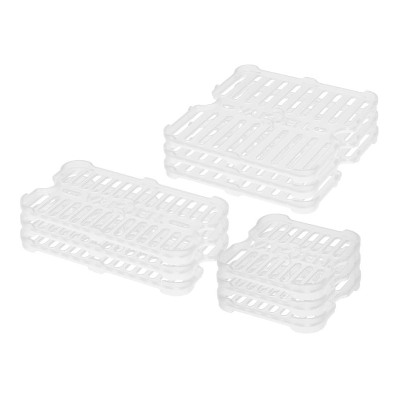 VAKUEN コランダートレイ 9個セット｜3種類の形状｜BPAフリー｜真空保存容器用 水切りトレイ食材から出る水分が直接触れず鮮度をキープ野菜、肉、魚など様々な食材に使用可能衛生的で清潔な食品保存に最適なデザイン