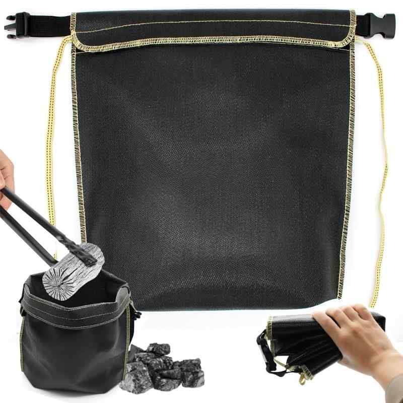CHENGMAY 火消し袋 コンパクト 軽量 自立 大きいサイズ 35×35cm キャンプ 炭捨て袋 炭入れ 炭袋 炭消し袋 火消し壺代替品 炭処理袋 耐熱性 難燃性
