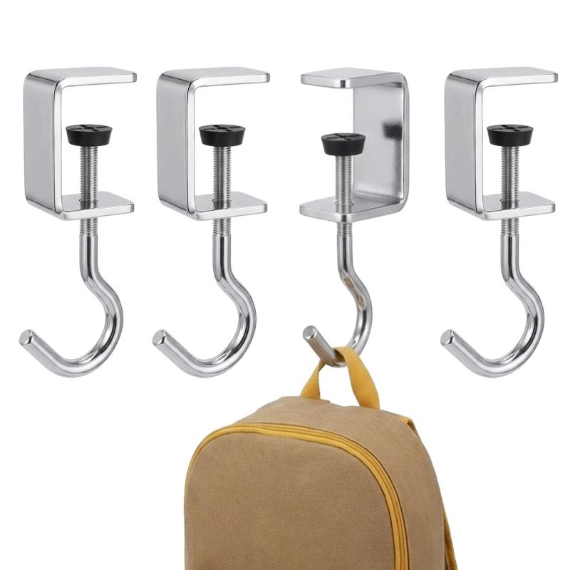 [Komorine] デスクフック【4個セット/耐荷重30kg】 バッグハンガー クランプ式 荷物かけ 吊り下げ 収納 穴あけ不要 机 テーブル 棚に対応 ヘッドホンフック 鞄掛け (取付範囲0.5~4cm)【圧倒的な耐荷重30kg・重い荷...