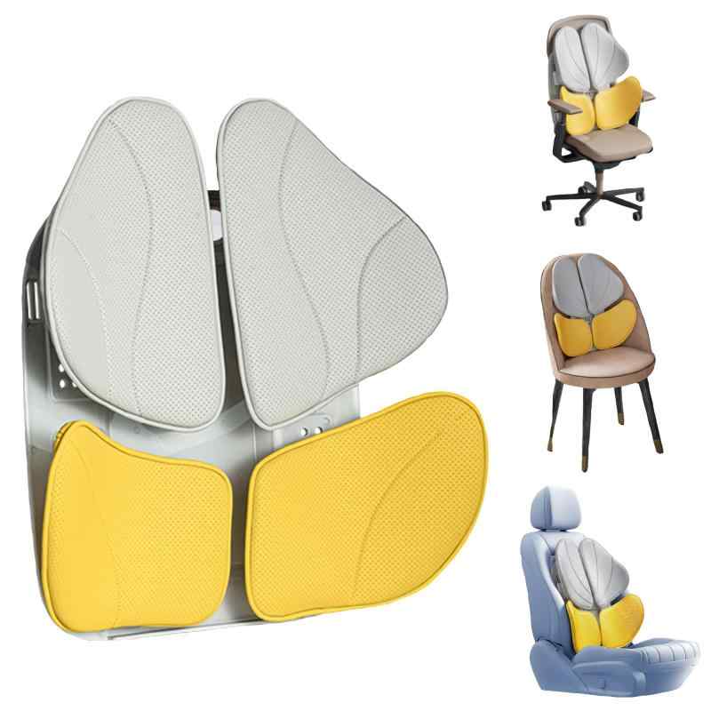 腰クッション ランバーサポート 疲労対策 車 クッション 腰 人間工学 背もたれ クッション 運転席 腰枕 体圧分散 椅子 車 ソファ オフィスチェア ゲーミングチェアに適しています（四つ葉111111111111111