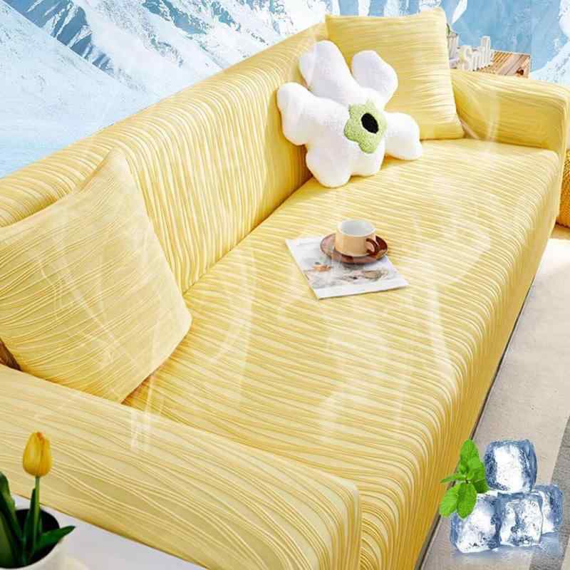 NEKOHASHI 冷感ソファーカバー 接触冷感素材 ストレッチ フィットタイプ ソファカバー 冷感 ひんやり 超涼しい 無地 北欧風 伸縮素材伸び良く 滑り止め 1人掛け 肘付き ずれない 柔らかい 犬