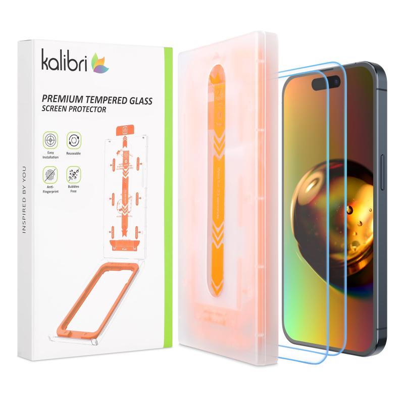 kalibri 2x Apple iPhone 16e / 14 / 13 / 13 Pro対応 ガラスフィルム - ガラス保護 スマホ スクリーン保護 強化ガラス 耐衝撃 - 指紋防止 透明互換性: iPhone 16e / iPhone...