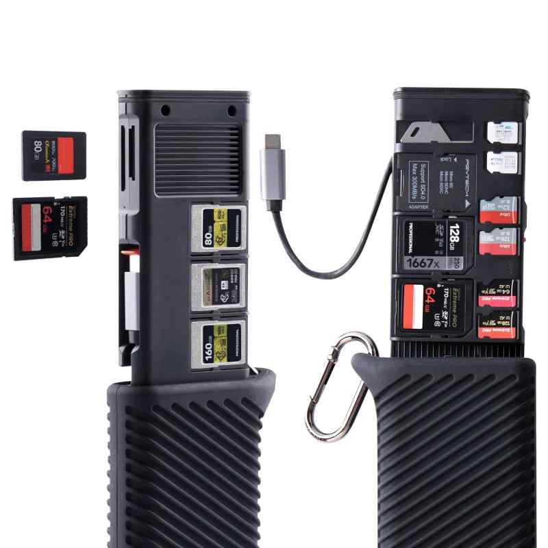 PGYTECH CreateMate 高速カードリーダー内蔵ケース CFexpress メモリーカードリーダー CFE カードケース 高速伝送 高速データ通信 USB3.1 イジェクトピン付属 312MB/s SDカード収納カードケースにも...