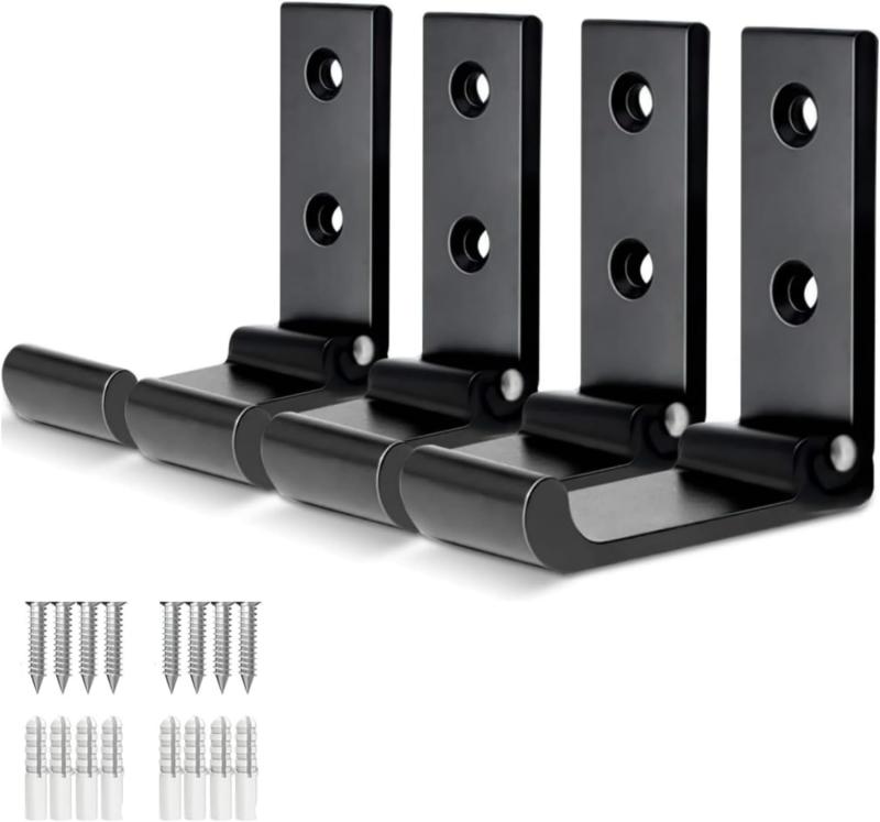 壁フック 折り畳み式 ウォールフック アルミニウム合金 壁掛けフック 強力 耐荷重約5kg コートハンガー 帽子 洋服掛け 玄関 浴室 寝間 台所 4個セット[幅広く使用] 壁掛けフック、様々なアイテム、通勤バッグ、鍵、傘、服、ベルト、マグ...