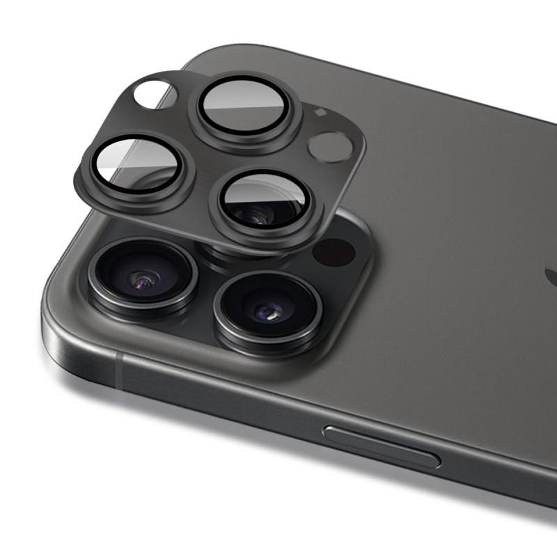 【1枚セット】 対応 iPhone 15 Pro / iPhone 15 Pro Max カメラフィルム 保護カバー (1枚) アルミ合金製＋AR高透過率強化ガラス レンズ全面保護 対応 アイフォン15プロ / アイフォン15プロマックス レン