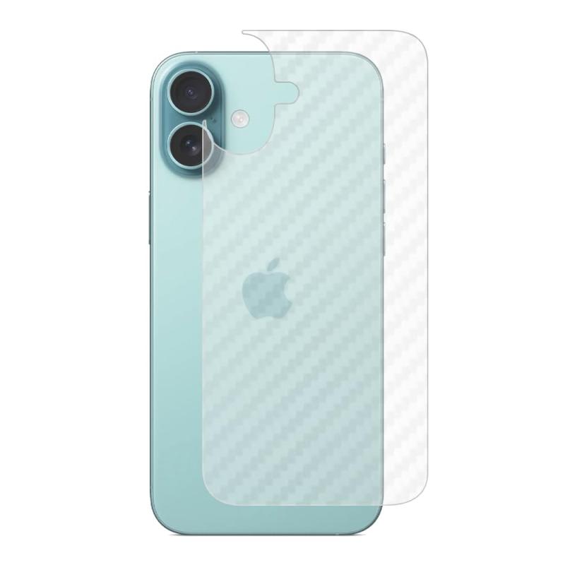Miitech iPhone 16 用 背面フィルム 【4枚セット】炭素繊維フィルム 気泡ゼロ 飛散防止 指紋防止 iPhone 16 対応 背面保護フィルム【対応機種】iPhone 16 対応 背面 保護フィルム。【炭素繊維素材】素材特有...