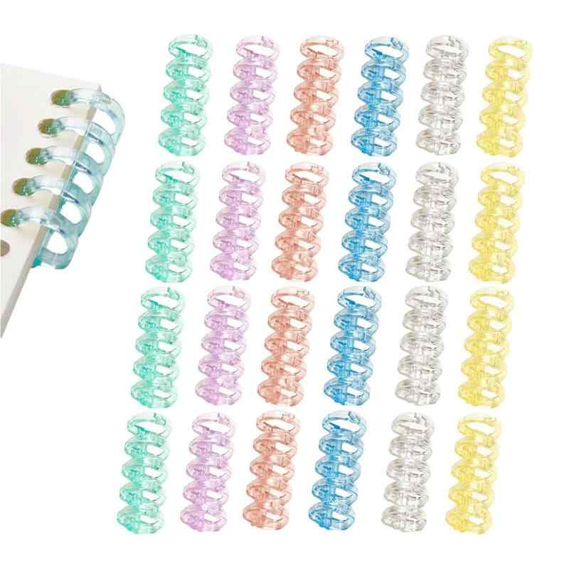 24個セット バインダーリング 取り外し可能 5穴 リーフバインダーリング 6色入 穴径15mm ブックリング A4 A5 B5製本用とじ具 ファイル本製作 単語帳 手帳 カレンダー 資料保存 ファイル整理 ア❤【︎豊富な数量と】：計24個...