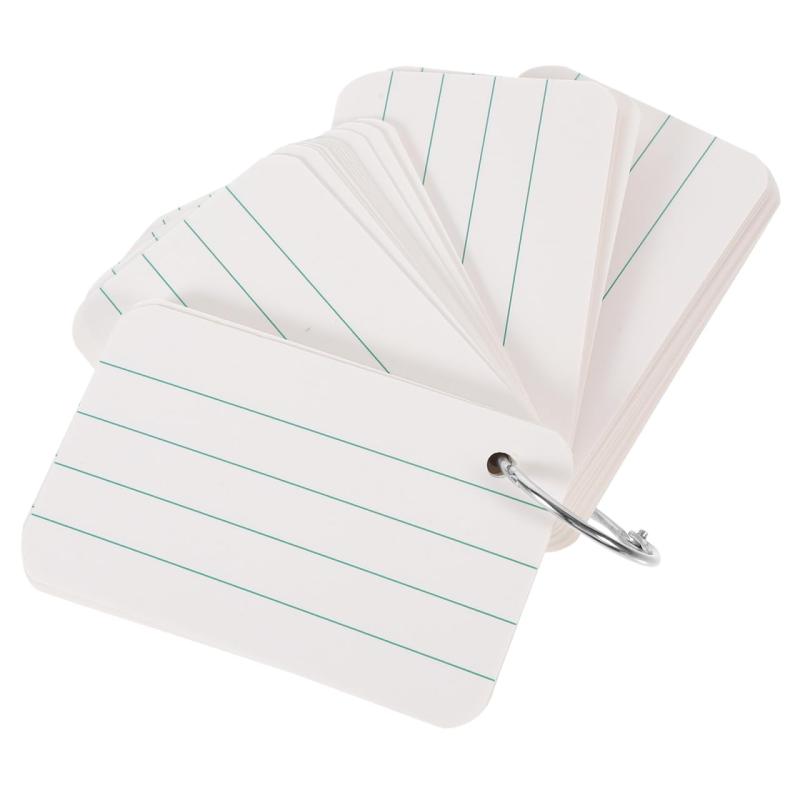 SEWACC 単語カード 単語帳 大きめ リング付き 暗記カード 罫線付き カード 空白 単語ノート 学習 インデックスカード フラッシュカード メモカード メモ用紙 名刺 英語 漢字 中学 小学生 学用【罫線付きで整理しやすい】厚くて滑ら...