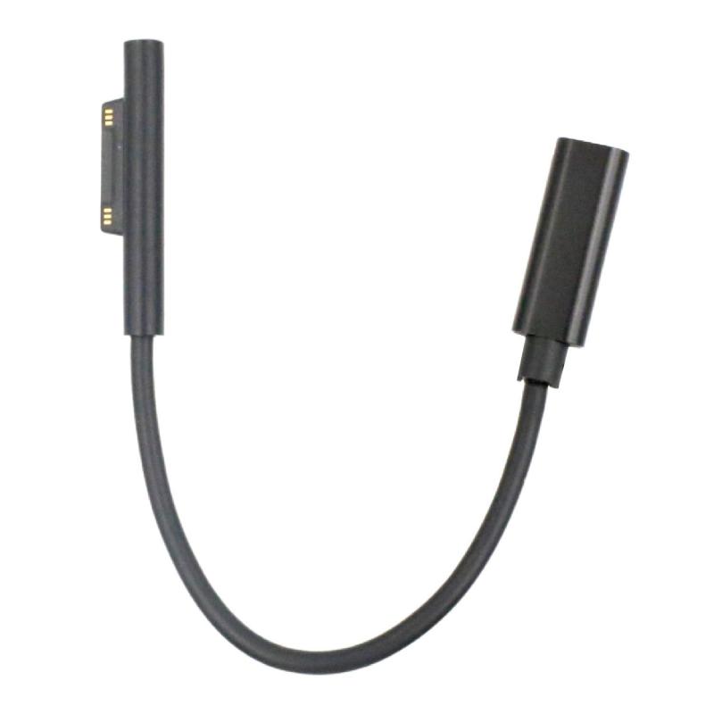 For Surface Connect to USB-C 充電ドングル 15V 65W PD急速充電対応 充電ケーブル Type-C(メス) → DC(オス) ブラック (0.2m) Surface Pro3/4/5/6/7/8/9、Sur...