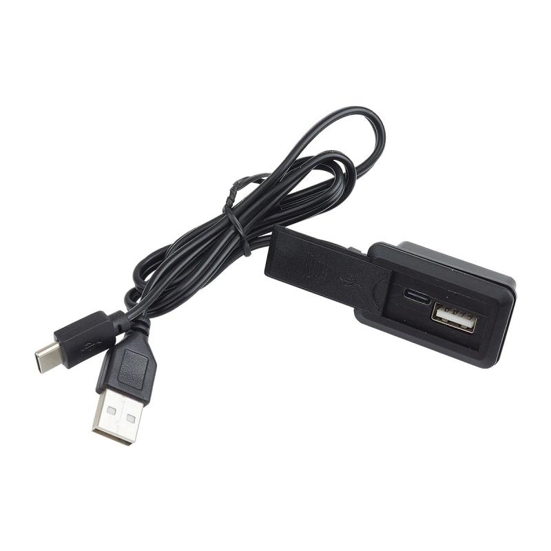 prendre USB 延長ケーブル USBポート 後付け Type-A Type-C バックル付属 外付け 外部接続 USB C タイプC 約60cm 充電用 蓋付き PR-CONEUSB03リュック等にType-A＆Type-CのUSB...