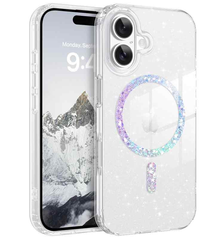 Telaso iphone ケース magsafe対応 キラキラ ワイヤレス充電 防滑 透明 薄型 衝撃吸収 ソフト 黄ばみ防止 いphone17ケース マグセーフ対応 手触りが良い 傷防止 ストラップホール付き 軽量レンズ保