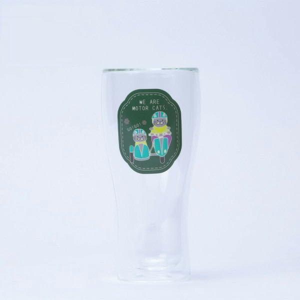 NEKONOBA ダブルウォールガラスビアグラス