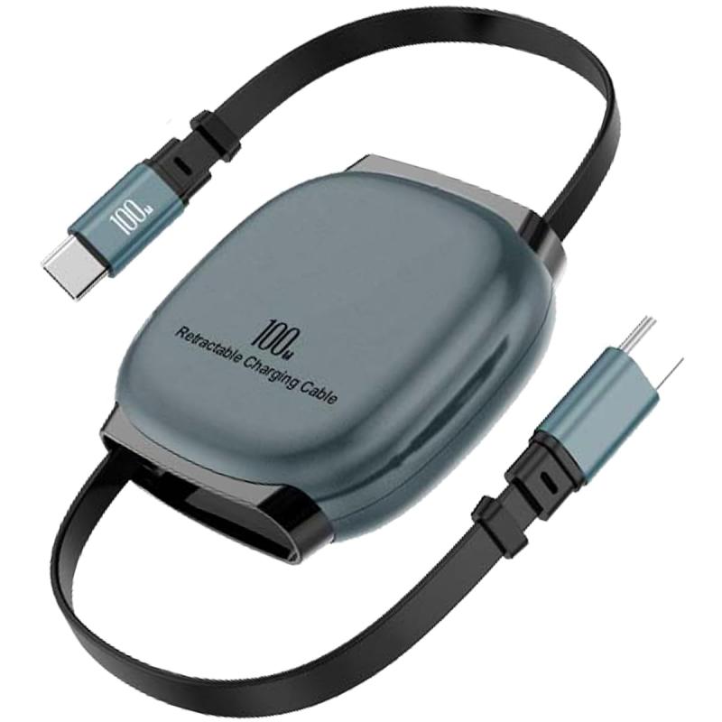 Ewise 巻取り式 USB Type-C ケーブル, 100W PD対応, iPhone 15/16/17シリーズ対応, 90cm, 高速充電, Mac/iPad/Galaxy対応高速充電対応: 最大100W/5A出力のType-C to...