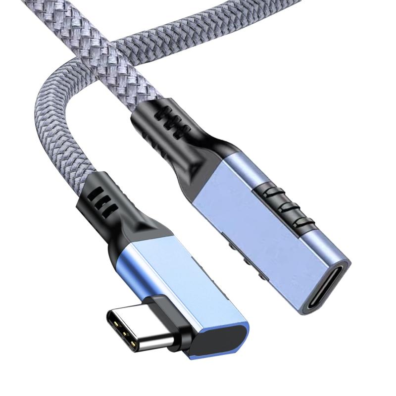 USB Type C 延長ケーブル L字 20Gbps タイプc延長コード PD 240W/5A USB 3.2 Gen 2規格 【8K@60Hz映像出力】 iPhone17/Galaxy S24/Mac Book/iPad/Switch ...