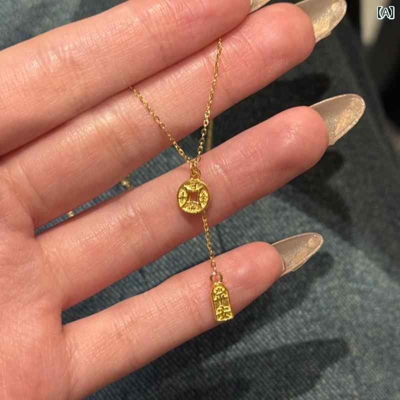 ・カテゴリ: ネックストラップ・素材: 銅・処理技術: 電気メッキ・デザイン: 水滴形、幾何学型・チェーンの種類: 十字チェーン・ペンダント素材: 銅・周長: 41cm-50cm・カラー: ゴールド・トレンド要素: 如意、トーテム、吉祥文様...