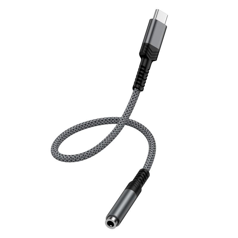 Viviber Type C イヤホンジャック USB C-3.5mm 変換アダプタ 音量調節/通話/音楽対応 音声変換 タイプC イヤホンジャック 18CM 24bit/48KHz DAC 搭載 高耐久ナイロン iPhone17/16/1...