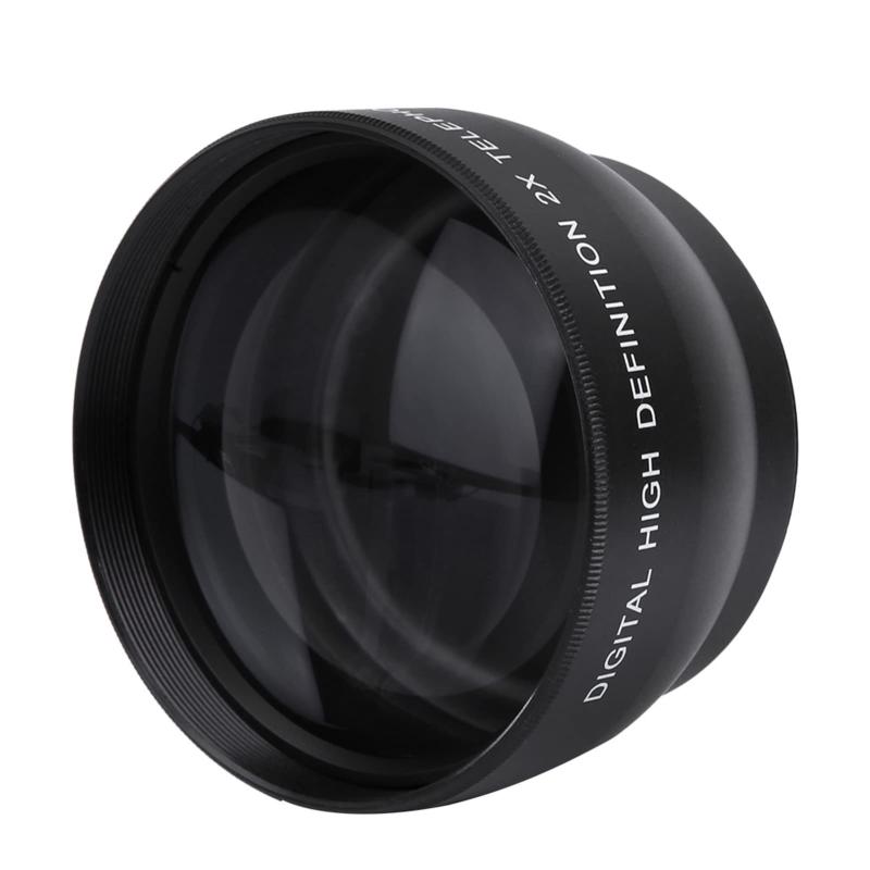 2X HD テレコンバーターレンズ 52mm カメラマウント用、アルミニウム合金製、防水、軽量【高解像度の光学解像度】この2Xプロフェッショナル望遠コンバージョンレンズは、カメラのズームを瞬時に2倍にし、鮮明で詳細な画像を撮影できます。【丈...