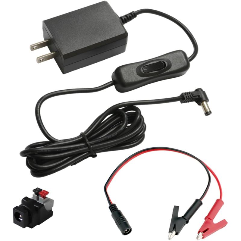 Kaito Denshi(海渡電子) ACアダプター [PSE適合品] 12V 1.5A 18W センタープラス L字プラグ 外径5.5mm 内径2.1mm 汎用 スイッチ付き 電源 DC 直流 給電 充電 RoHS わに口クリップセット