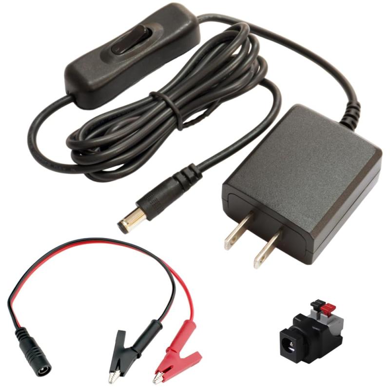 Kaito Denshi(海渡電子) ACアダプター [PSE適合品] 24V 500mA 12W センタープラス プラグ 外径5.5mm 内径2.1mm 汎用 スイッチ付き 電源 DC 直流 給電 充電 RoHS わに口クリップセット