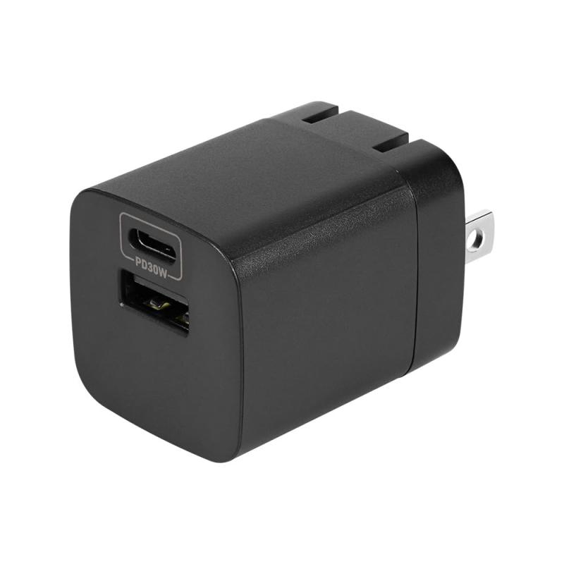 オウルテック AC充電器 PD30W USB Type-C ×1 USB Type-A ×1 小型 2台同時充電 折りたたみプラグ 保護機能搭載 OWL-APD30C1A1RGaN採用の小型AC充電器：GaNを採用した本製品は、スマートフォ...