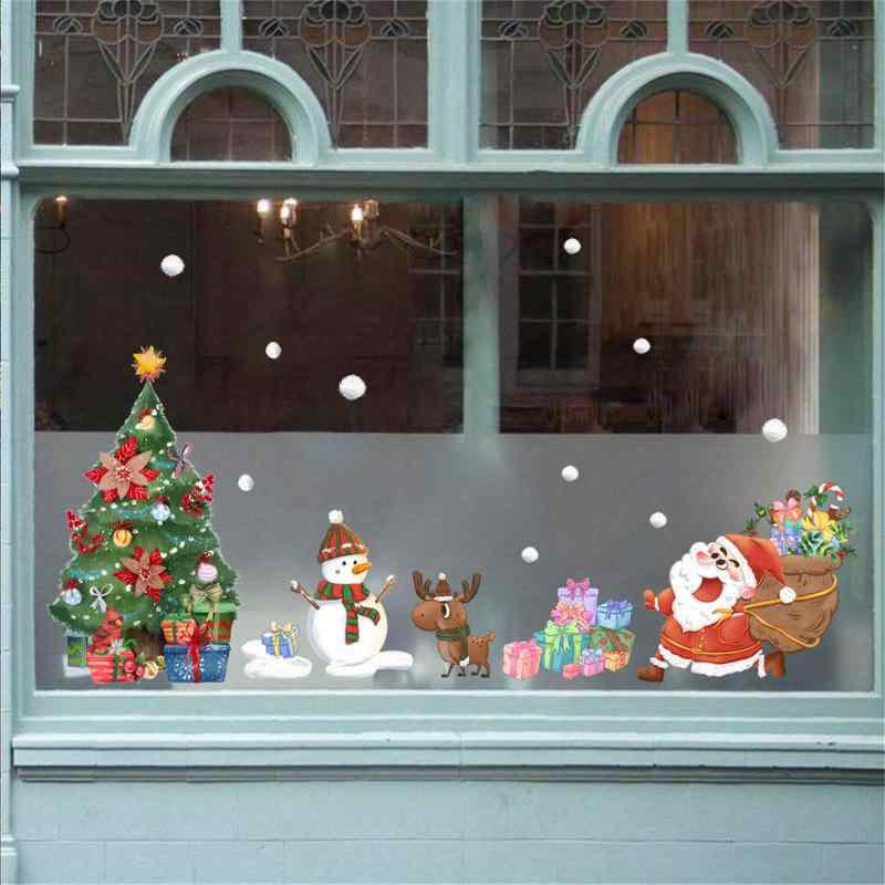 HOTIYOK クリスマスステッカー ガラス 窓シール 静電気 ウォールステッカー クリスマスツリー 父のクリスマス ギフト クリスマスすてっかー おしゃれ 壁シール 窓に貼る 壁紙 ポスター オシステッカーサイズ：受信した製品のサイズ 3...
