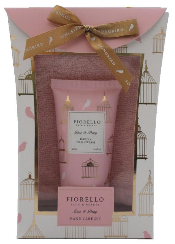 FIORELLO ハンドケアセット商品サイズ (幅×奥行×高さ) :12.5×4.8×17.5cm原産国:中国内容量:ハンド&amp;ネイルクリーム:60ml、ハンドタオル