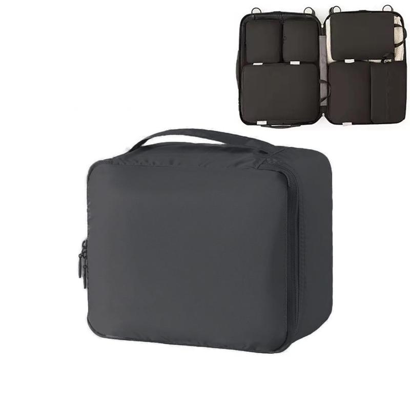 VEVE&amp;MIKI 旅行用圧縮 収納袋 圧縮袋 ラベルポーチ圧縮 ポーチ 出張に便利 スペース節約 ブルファスナー 衣類収納 軽量 大容量 機内持ち込み (防水/防臭/防塵) 撥水＆耐久性のある生地 両面【ファスナーを閉めるだけで簡...