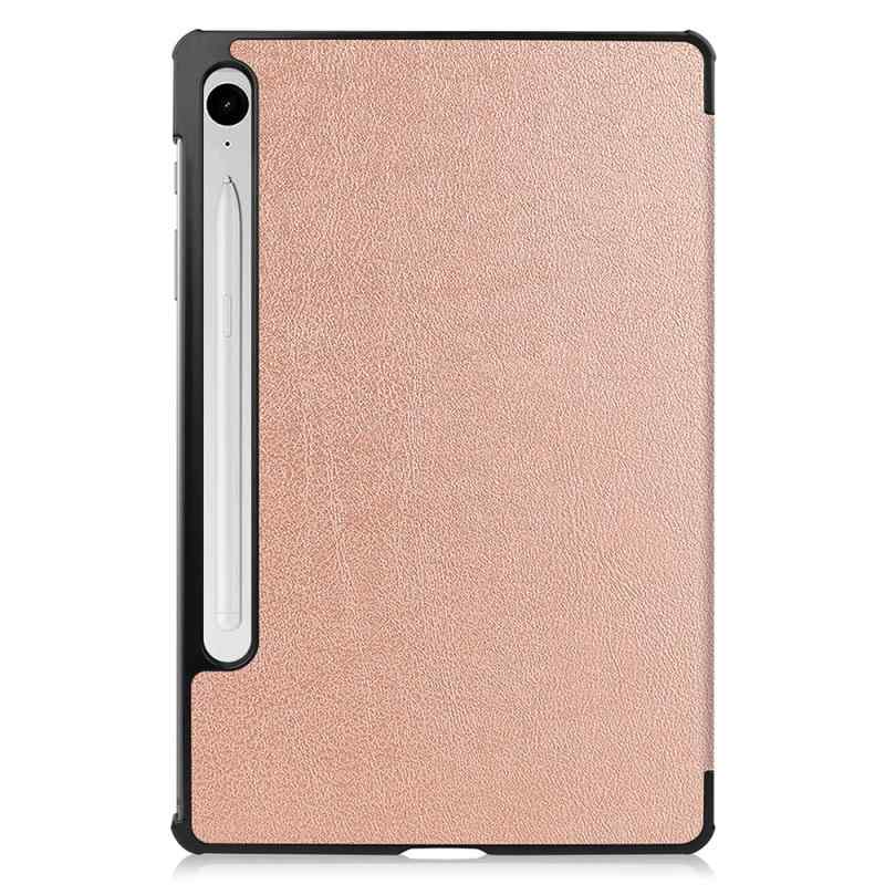 For Galaxy Tab S10FE SM-X520/526 10.9インチ 2025 ケース 保護ケース 【SHANCHI】スタンド機能付き 薄型 超軽量 全面保護 高級PUレザー 傷防止 汚れ防止 耐久性 [ローズゴールド]【対応機...