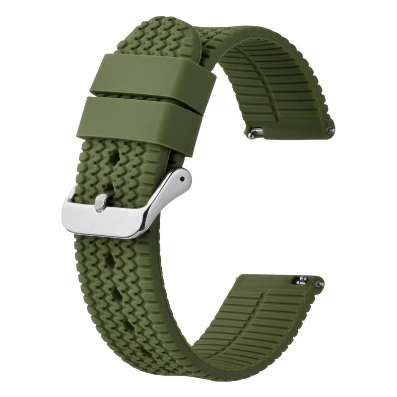 [BISONSTRAP] 時計バンド シリコン 18mm 20mm 22mm 24mm Quick Release 腕時計ベルト 和風 ラバー替えベルト肌触りが良いしなやかなシリコンラバーを使用して、爽やかな装着感が様々なスポーツウォッチな...