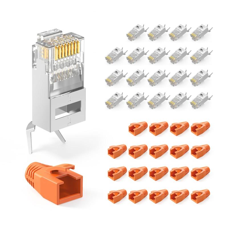 VCELINK RJ45 コネクタ+保護カバー シールド 20セット