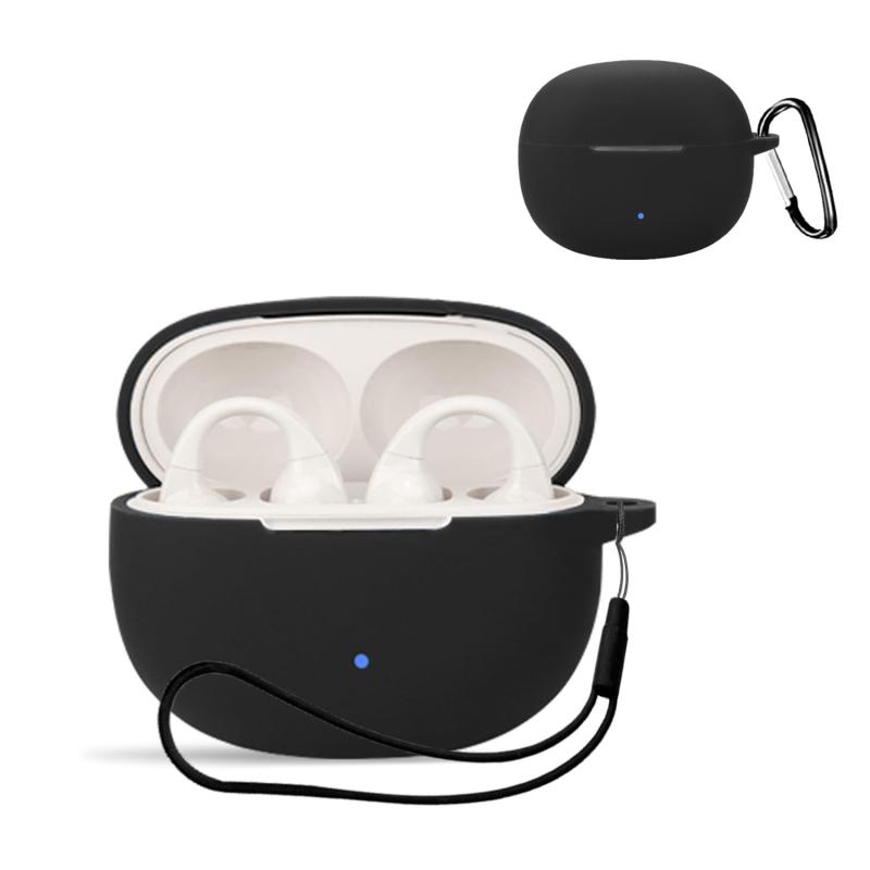 For Edifier R1 用 ケース カバー 【KONXISA】ワイヤレスイヤホン ケース シリコン素材 着用しやすい 耐衝撃 防水防塵 ウォッシャブル（カラビナ付き+ストラップ付き ） 装着充電可能 持ち運びが【対応機種】Edifie...