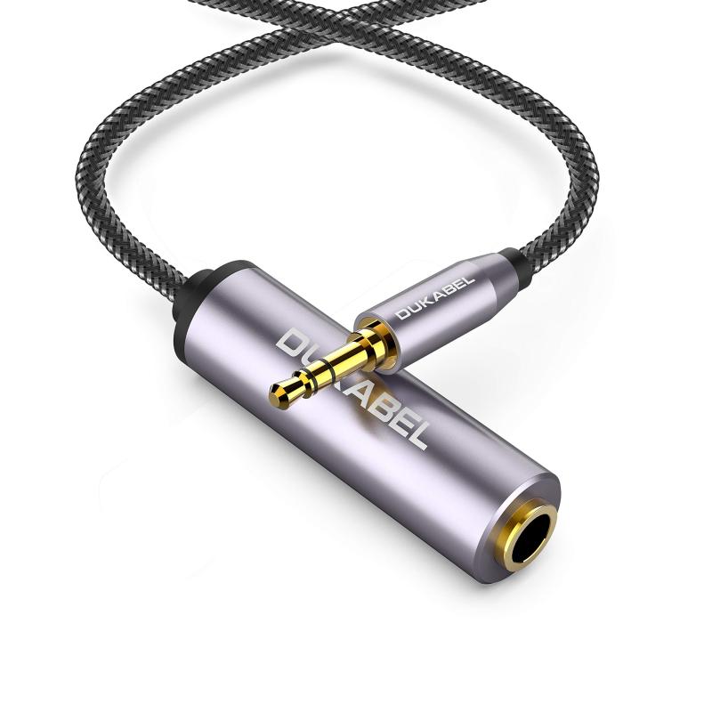 DuKabel 6.35mmステレオ標準プラグ（メス）-3.5mmステレオミニプラグ（オス） 6.35mm 3.5mm ステレオミニプラグ 変換 アダプター オーディオ変換ケーブル 二重編組クリスタルナイロン 24k金メッキ 30【幅広い交...
