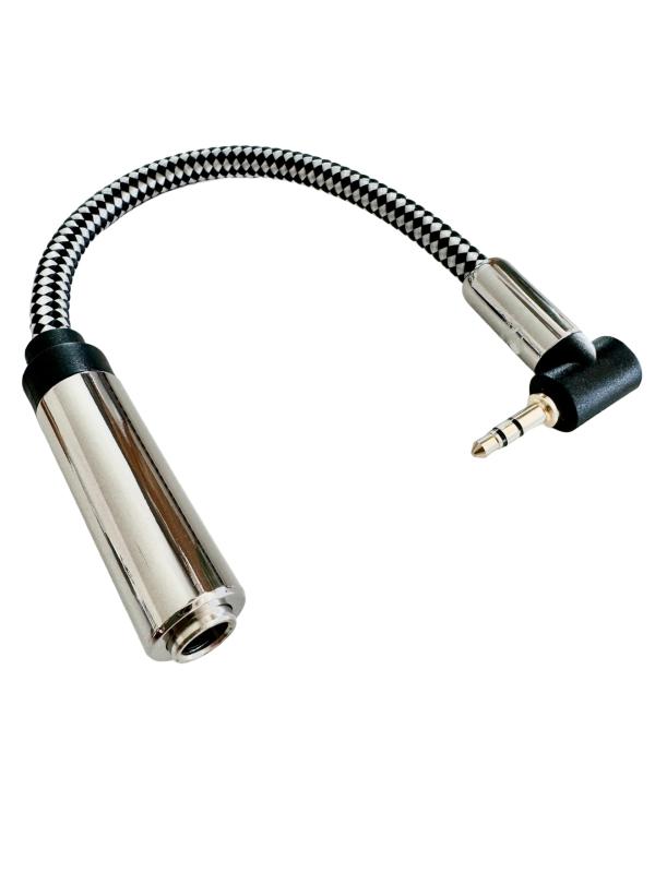 【WYVERN AUDIO】ステ⇔ステ ケーブル 6.3 ステレオフォン （メス ジャック） ⇒ 3.5 ステレオミニ （オス プラグ）L型 HIFI ヘッドフォン 変換ケーブル 【WV-63TO35ST】注意： 6.3メス（ステレオ）⇒3...