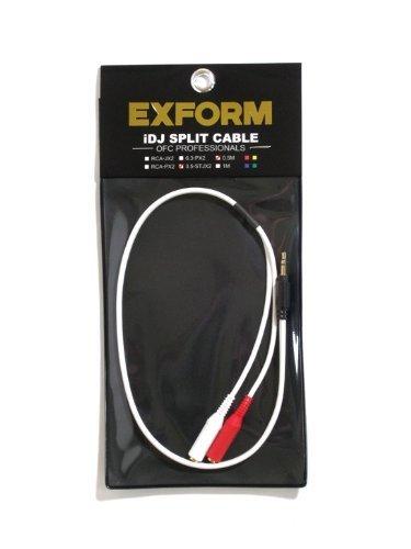 EXFORM iDJ SPLIT CABLE ヘッドホン出力用分岐ケーブル 3.5-STJX2-0.5M高音質OFCハイファイケーブル～片側は、3.5ミニフォンプラグで、分岐側は、3.5ミニフォンステレオジャック接点導電性能の高い、金メッキ...