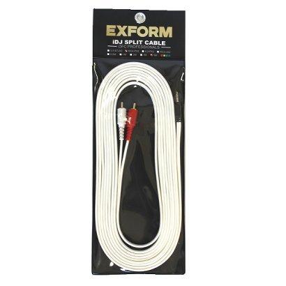EXFORM iDJ SPLIT CABLE ヘッドホン出力用分岐ケーブルRCA-PX2-5M高音質OFCハイファイケーブルで、信頼のMADE IN JAPAN片側3.5ステレオミニプラグで、もう片側はRCA赤白ピンピンプラグ仕様、長さ5m...