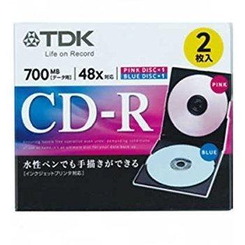 TDK データ用CD-R 700MB 48倍速対応 2枚 ブルー/ピンク スリムケース入り