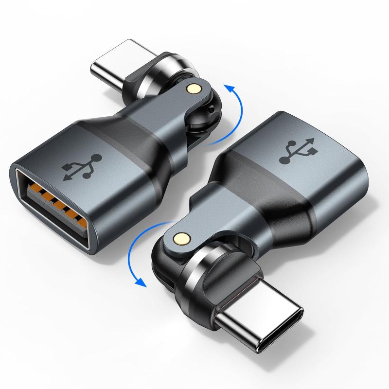 TUNKIA USB Type C 変換アダプター USB3.0 高速転送 タイプC (2個セット) 540°回転可, OTG対応 Phone 16/15 Pro Max MacBook Pro 2021 MacBook Air 2022 ...