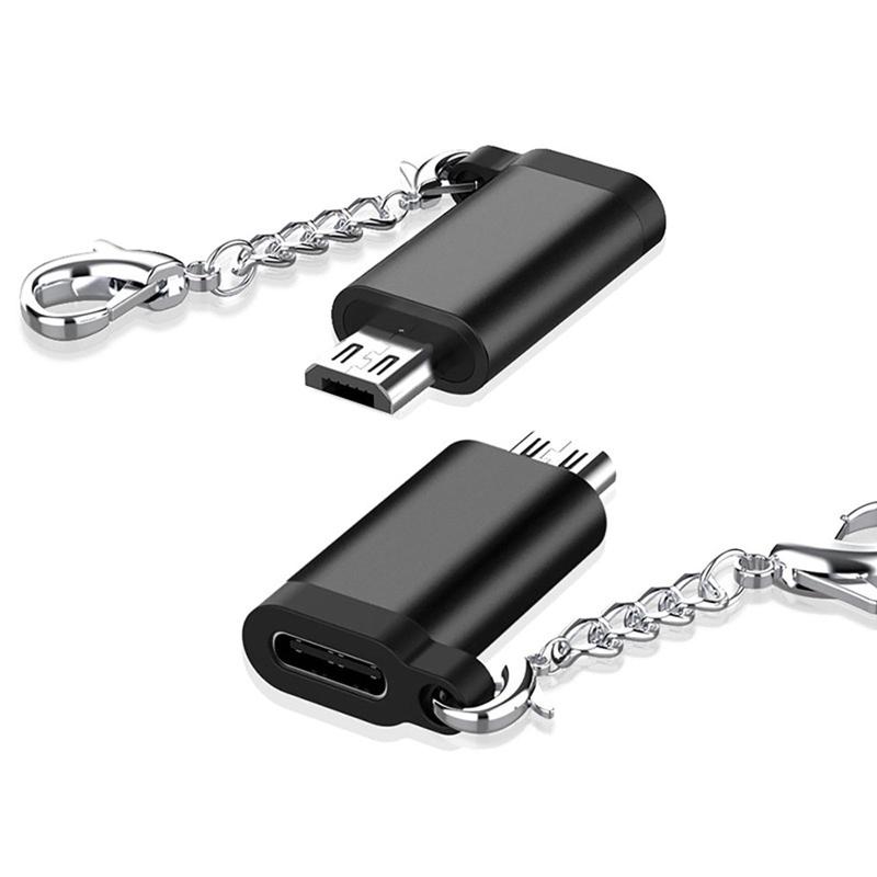 Type C to Micro USB 変換アダプタ 急速充電/データー転送/ 56Kレジス Type C to Micro USB 変換コネクタ (2個セット)充電コネクター スマホ 充電 データ伝送 軽量タイプ(ブラック)RuiMi【適...