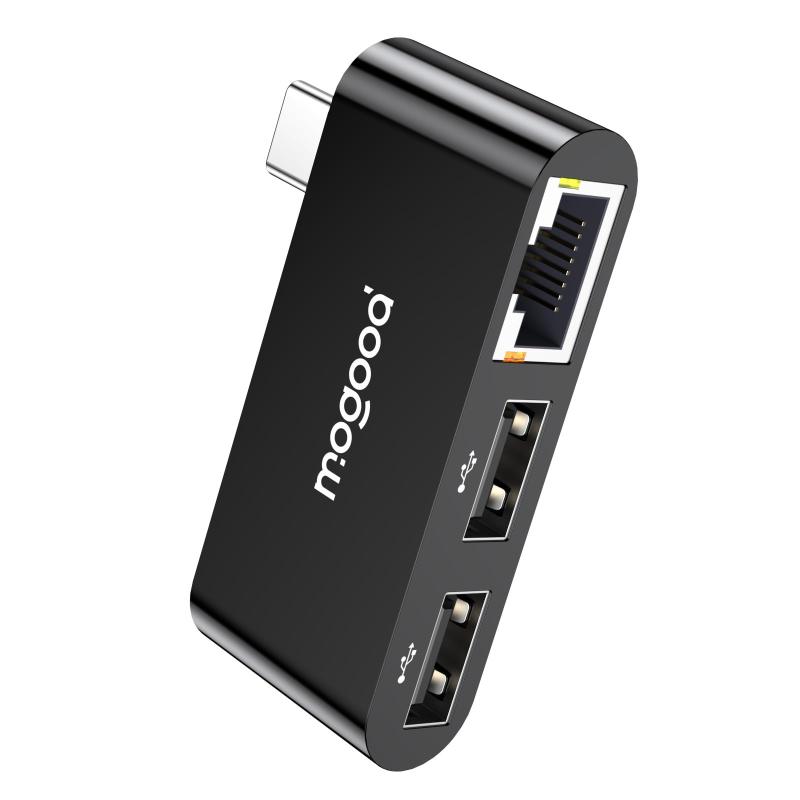 MOGOOD USB Cトランスイーサネットアダプタ、Type-Cギガビットイーサネットアダプタ、3-in 1 USB C（Thunderbolt 4/3対応）1000 Mbps RJ45 LANネットワークアダプタ、MacBook Air...