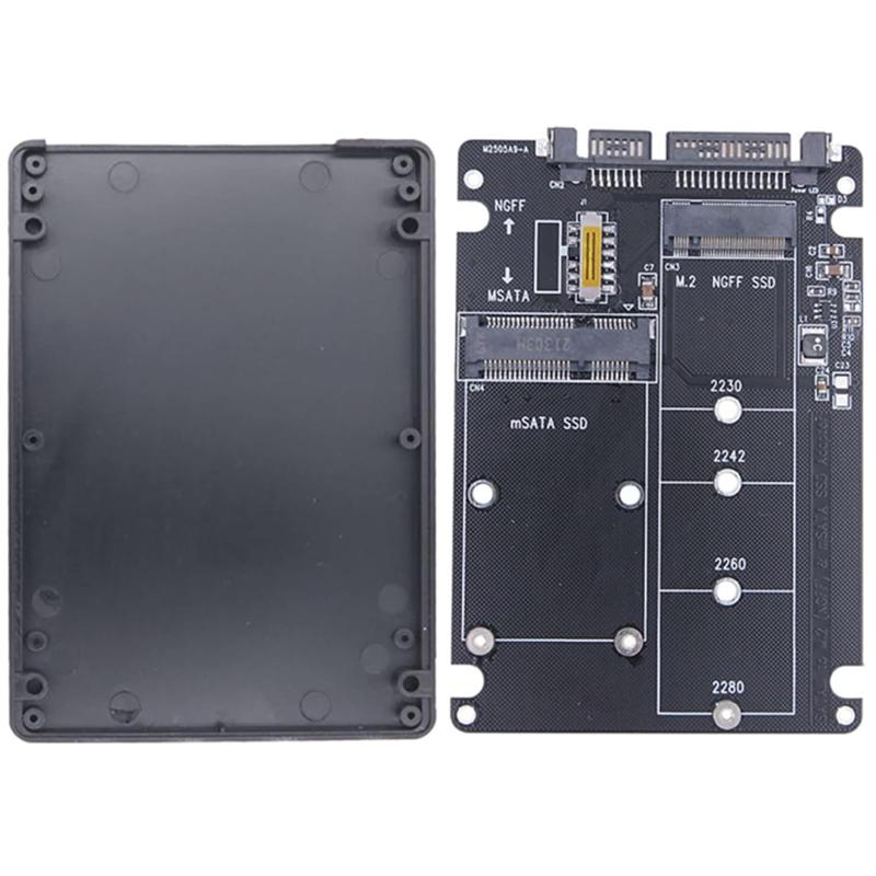 M.2 NGFF MSATA SSDをSATA 2.5/3.5に変換 殻付き 二重目的アダプタカード 変換アダプター プラスチック殻1.このアダプタカードはM.2 NGFFまたはMSATA SSDをSATA 2.5"/3.5&qu...