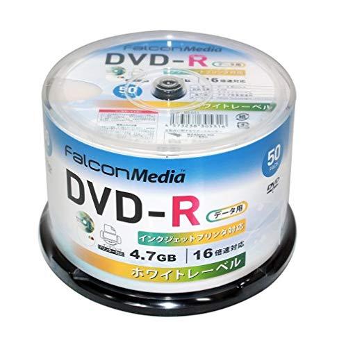 FalconMedia（ファルコンメディア） 1回記録 (データ) 用 DVD-R BE031 (片面1層 1-16倍速 50枚)品種:データ用 DVD-R容量:4.7GB盤面印刷: / 範囲:23mm-118mm(ワイド)ケース:スピンド...