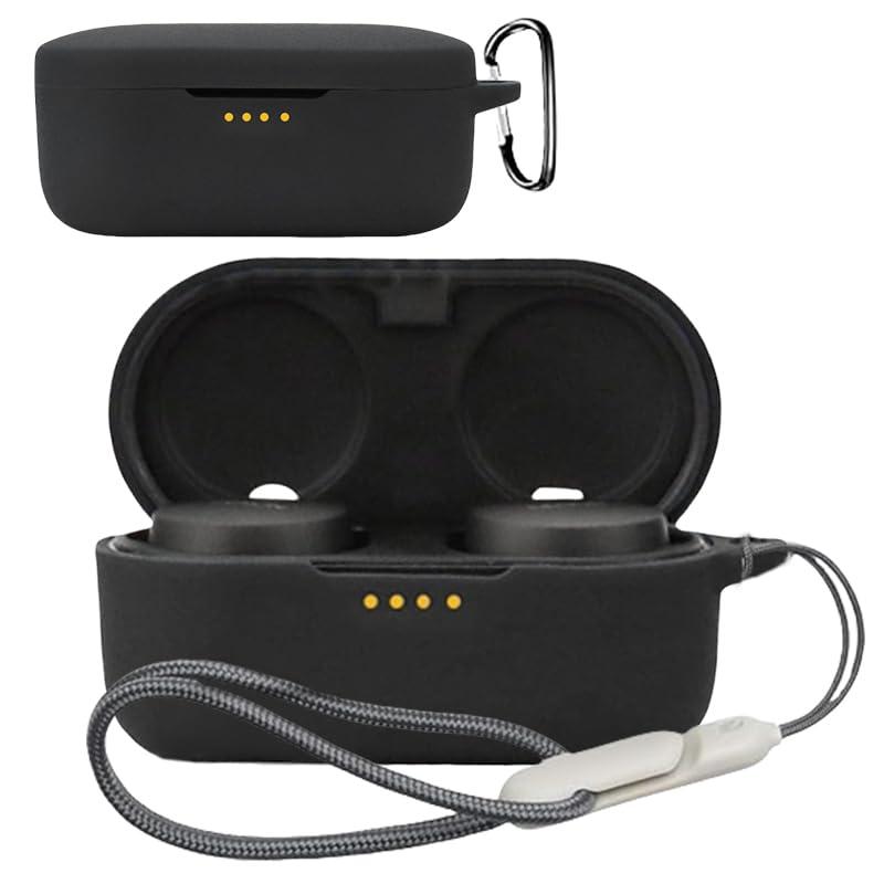 For デノン Denon ワイヤレスイヤホン bluetooth PerL Pro AH-C15PL ケース 柔らかなシリカゲルのスポーツクールなデザイン 衝撃吸収 防水 防塵 軽量 紛失防止用のフックを搭載した スリムソフト ケー